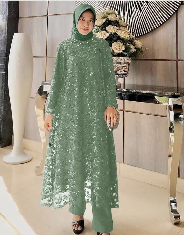 SETELAN ASTERIA Tunik brukat dan Celana L-XXXL 12w cantik mewah - Shop ...