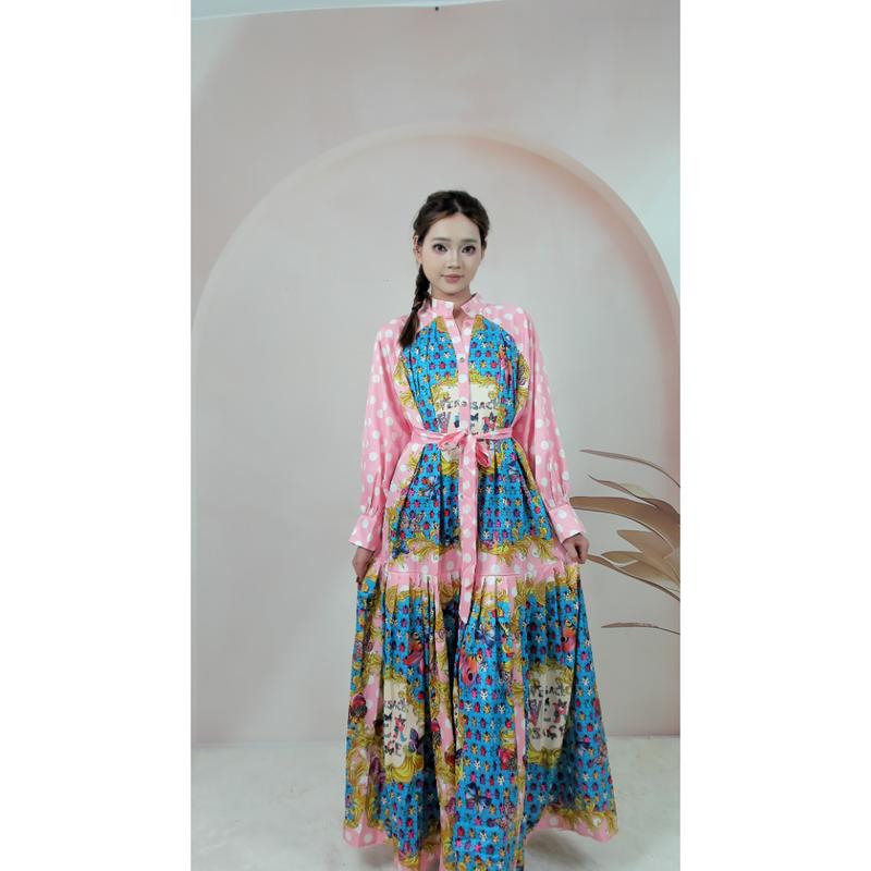 FADFAD Gaun rok panjang longgar motif bunga retro - Shop | Tokopedia