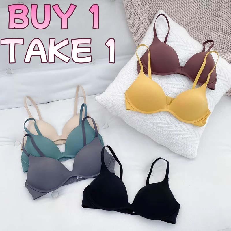 Buy 1 Take 1 Simple and Seamless Glossy Solid Color Girl Underwear ...