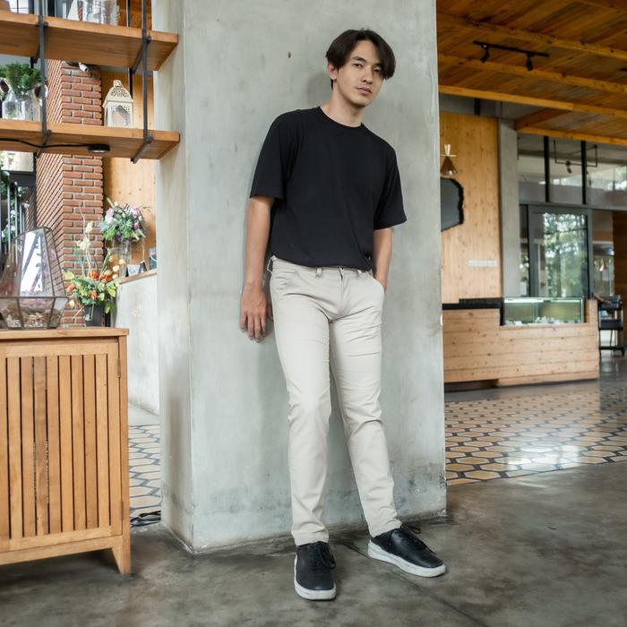 Promo BAPIN Celana Chino Panjang Pria Cream Kain Katun Scoth Lembut ...