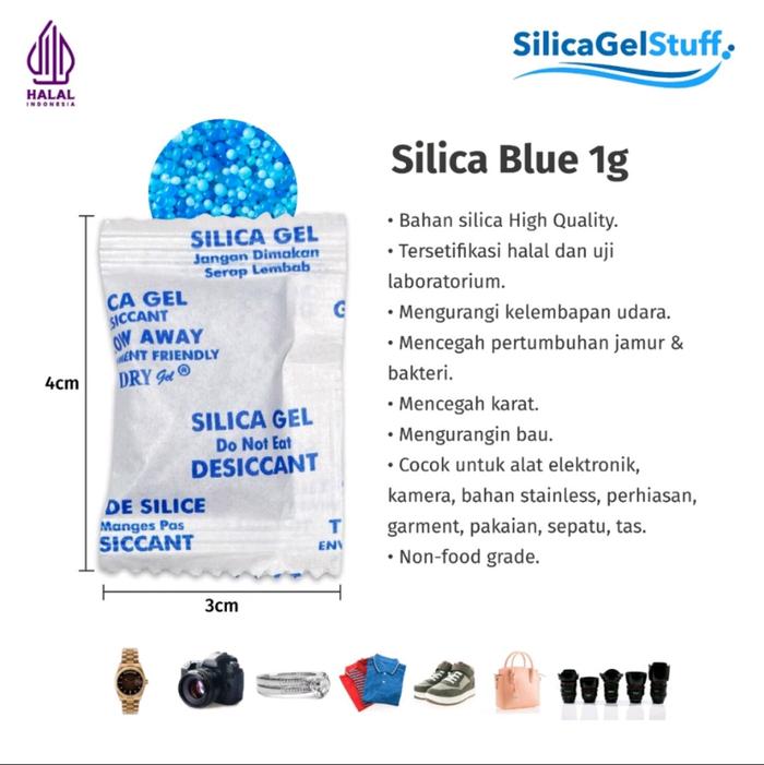 Promo TERLARIS !! silica gell BLUE isi 100 sachet sillica gel BIRU ...