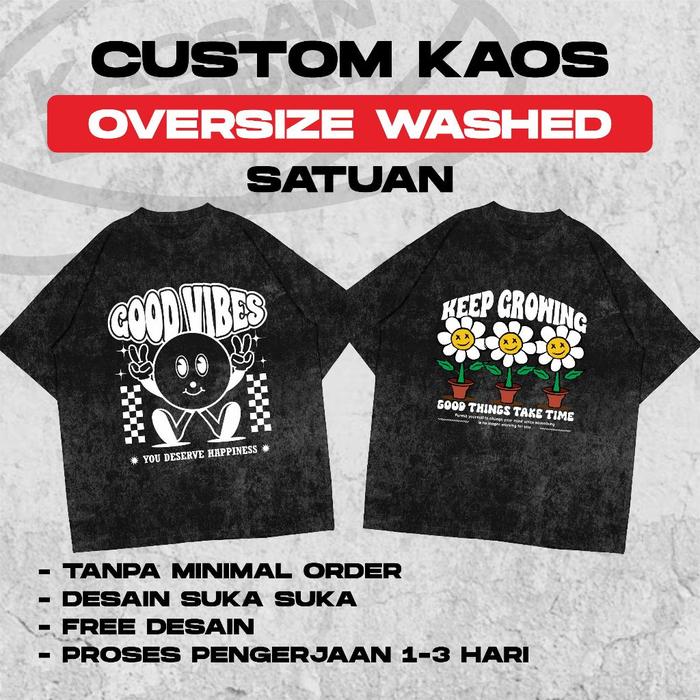 Jual Kaos Custom Oversize Washed/Kaos Custom Oversize Sand Wash ...