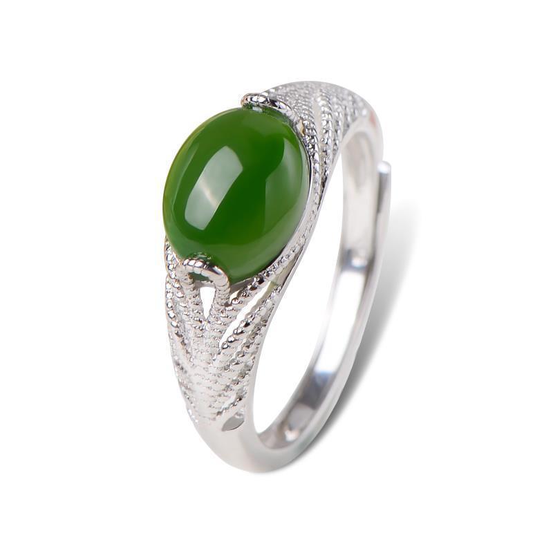 Cincin Terbuka Jed Hijau Bujur, Gaya Vintaj, Untuk Wanita - TikTok Shop ...