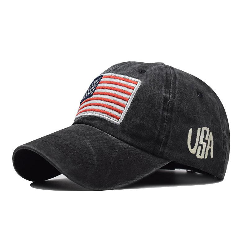 Hat Hot Hat Classic American Flag Pure Cotton Hat Washed Distressed ...