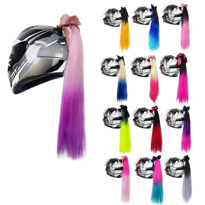 Helmet Braids Ponytail Motorcycle Bicycle Helmet Hair Wig motor ...