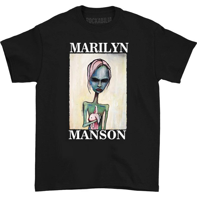 Kemeja-T Marilyn Manson, Lengan Pendek, Berkualiti Tinggi, Lukisan ...