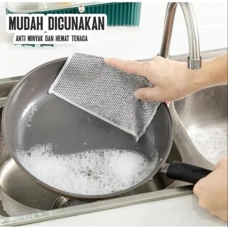 KAIN JARING 2 SISI PENCUCI PIRING WARNA PERAK [JY] - Shop | Tokopedia