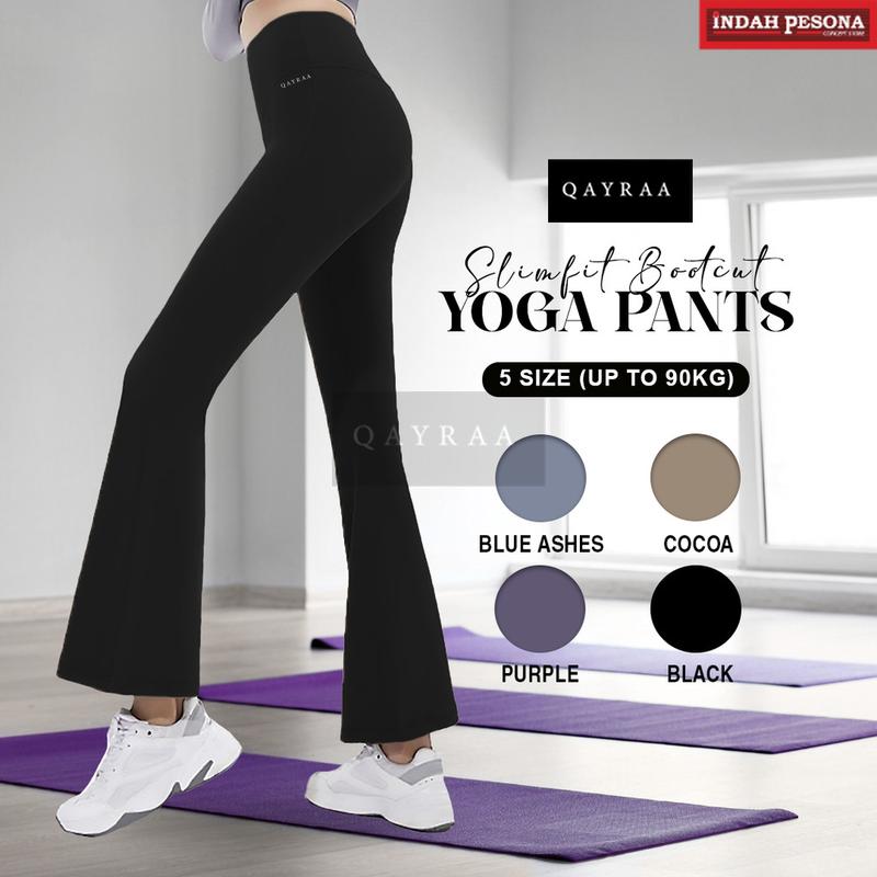 QAYRAA BOOTCUT Yoga Pants Seluar Sukan Seluar Yoga High Waist Sports ...