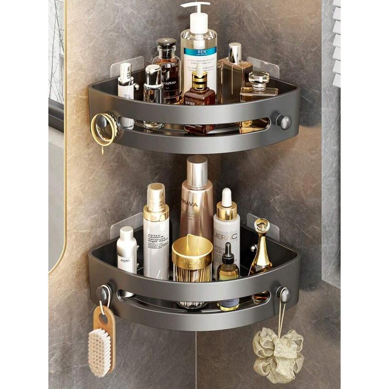 1/2/3pcs Triangle Bathroom Shelf, Wall Mounted Easy Install Black ...