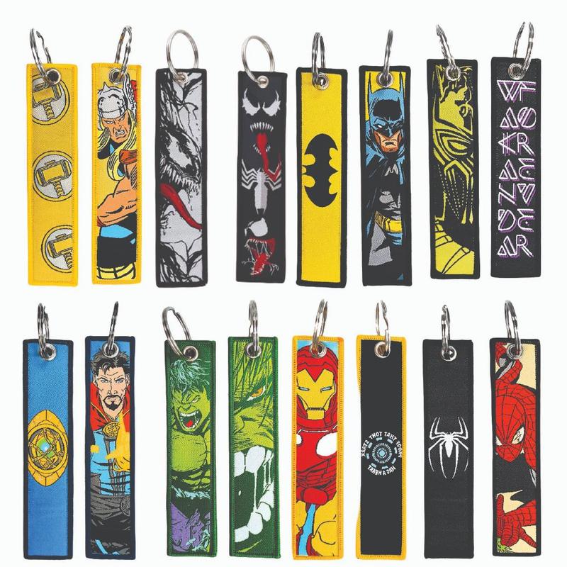 American Comics Marvel DC Anime Keychain Embroidery Keytag Jet - TikTok ...