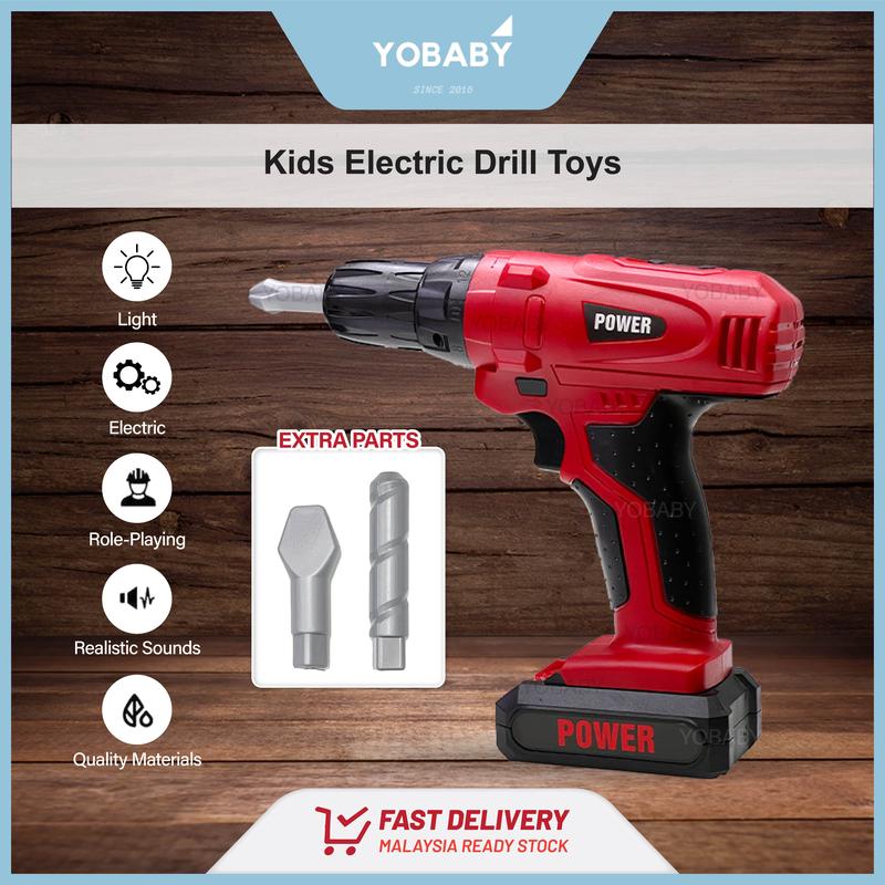 Kids Electric Drill Toy Pretend Play Engineers Drill Toys - TikTok Shop ...