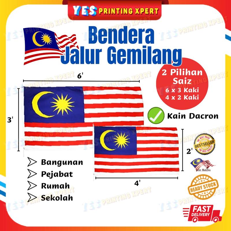 MALAYSIA MADANI !! Bendera Jalur Gemilang 3x6 dan 4x2 | Bendera ...