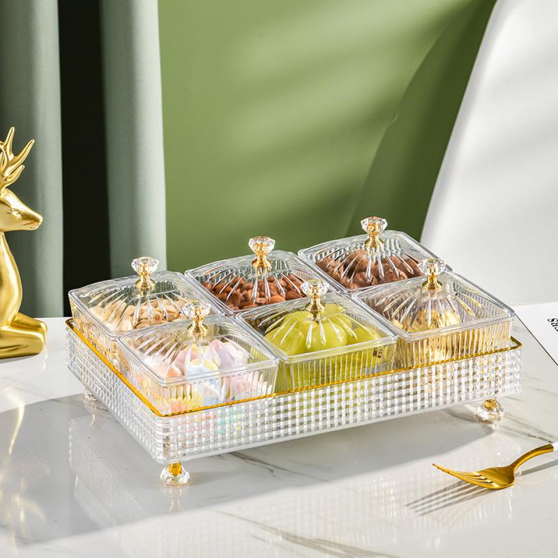 Light luxury fruit dry fruit tray home new division snacks tea tray ...