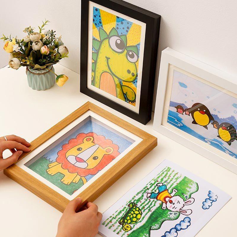 2pcs/ set Wooden Flip Magnetic Art Frames, A4 Front Open Picture Frames ...