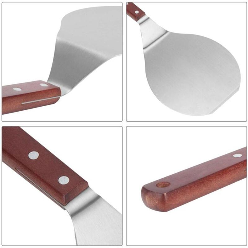 Stainless Steel Round Pizza Shovel Cake Lifter Paddle Baking Tray ...