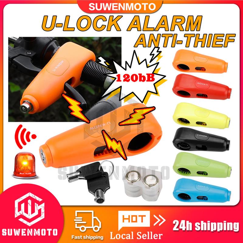Anti Thief U-Lock Kunci Motosikal 120DB Amaran Buzzer HandleBar ...