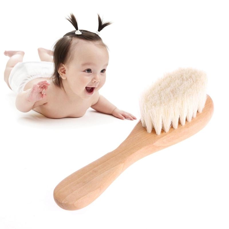 New Baby Care Pure Natural Wool Baby Wooden Brush Comb Brush Baby ...