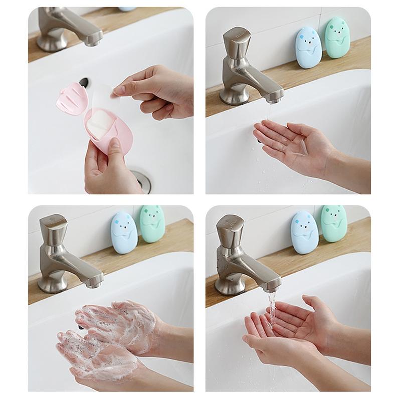 HEHUS oap Paper Cute Cartoon Travel Paper Soaps Tablets for Outdoor ...