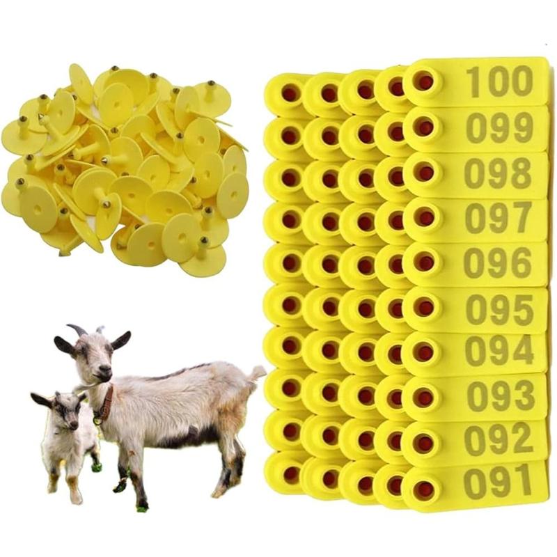 100pcs Hot 001-100 Numbers Sheep Ear Tags Multi-color Convenient Animal ...
