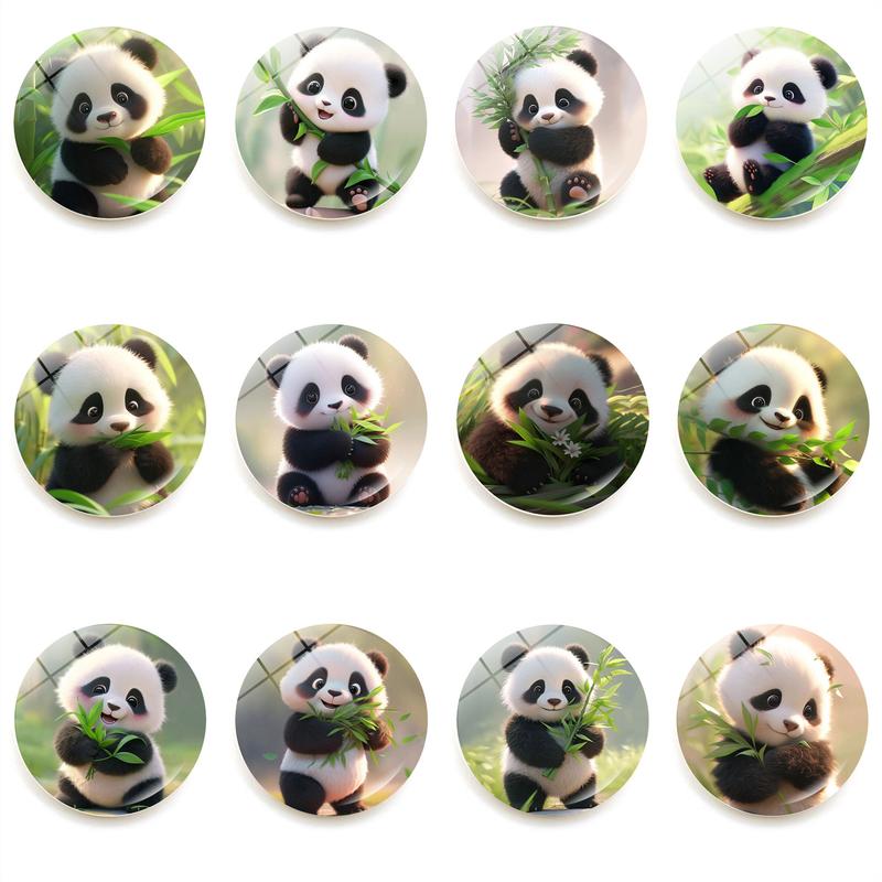 Crystal Glass Cute Panda Fridge Magnet Panda Bamboo Baby Sof - TikTok Shop Singapore