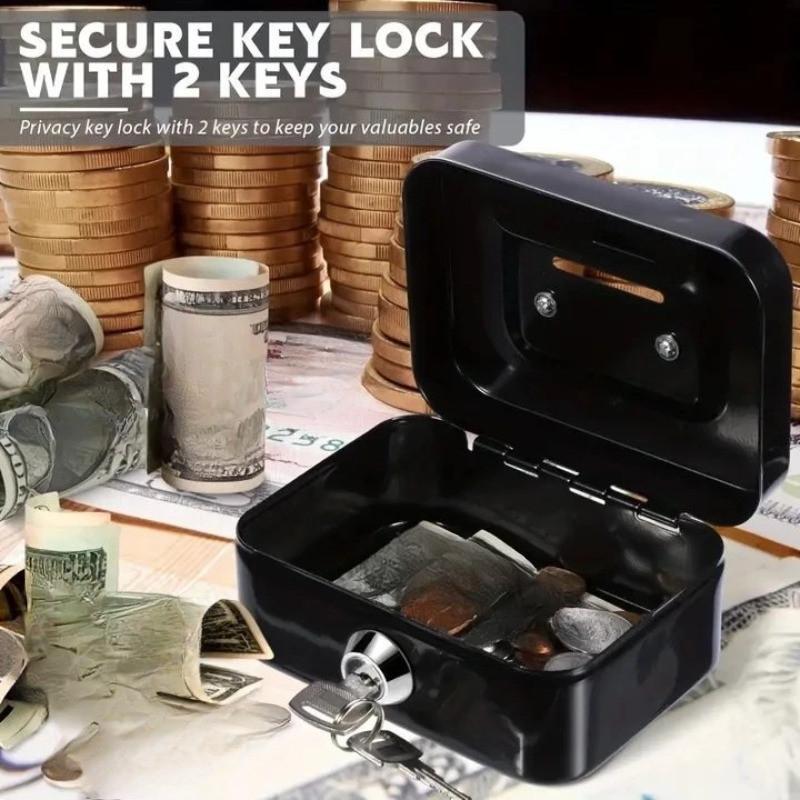 Money Safe Box Lockable Cash Box Metal Secret Security Coin Bank ...