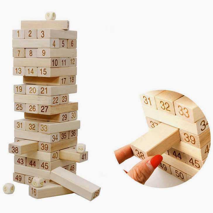 QZM Permainan Jenga Uno Stacko Kayu 51 Balok - Shop | Tokopedia