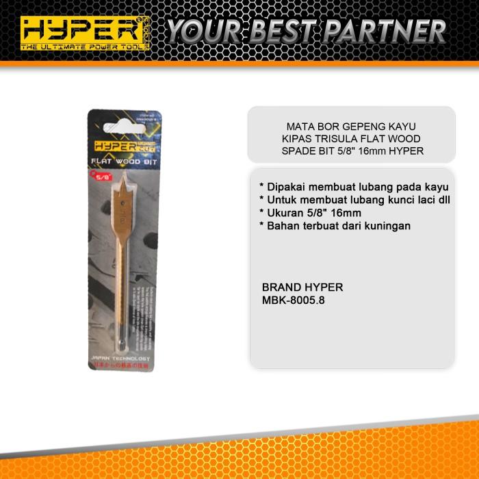 MATA BOR GEPENG KAYU KIPAS TRISULA FLAT WOOD SPADE BIT 5/8" 16mm - Shop ...