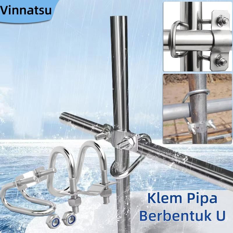 [Vinnatsu]Klem Pipa Plat Seng Klem Pipa Silang Berbentuk U Ganda - Shop ...