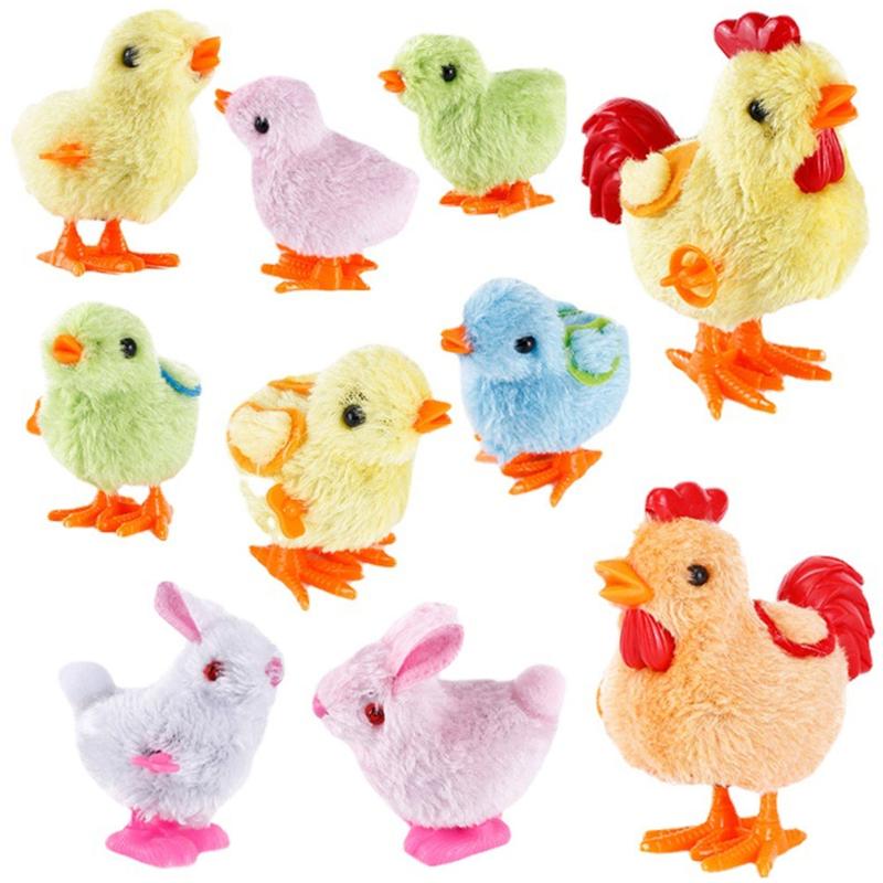 Plush Wind Up Chicken Jumping Walking Hopping Cartoon Plush Chicken ...