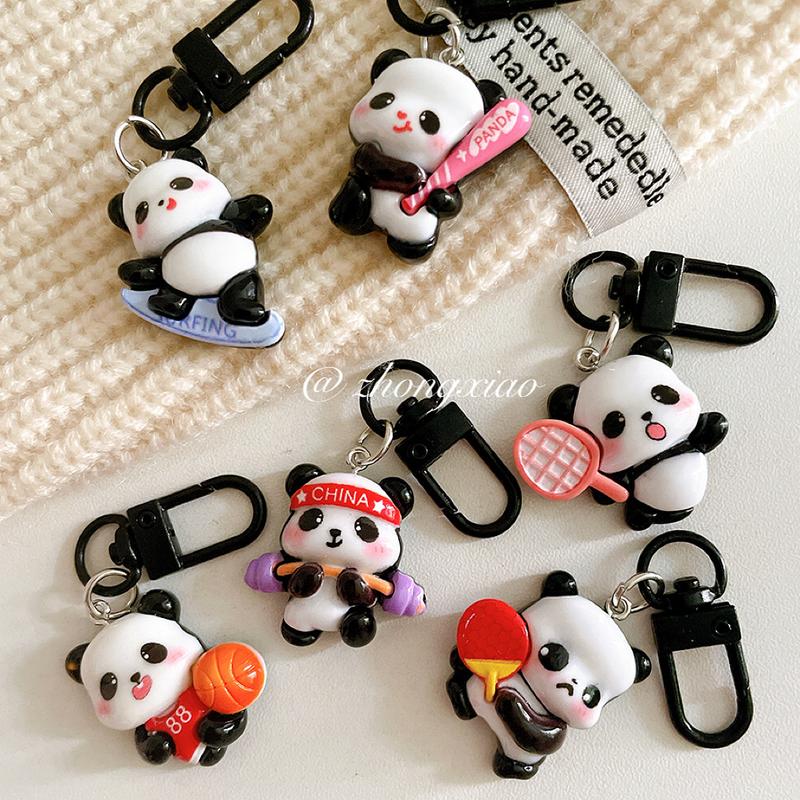 Keychains Rantai Kunci Panda Comel, Siri Sukan, Hiasan Beg Galas ...