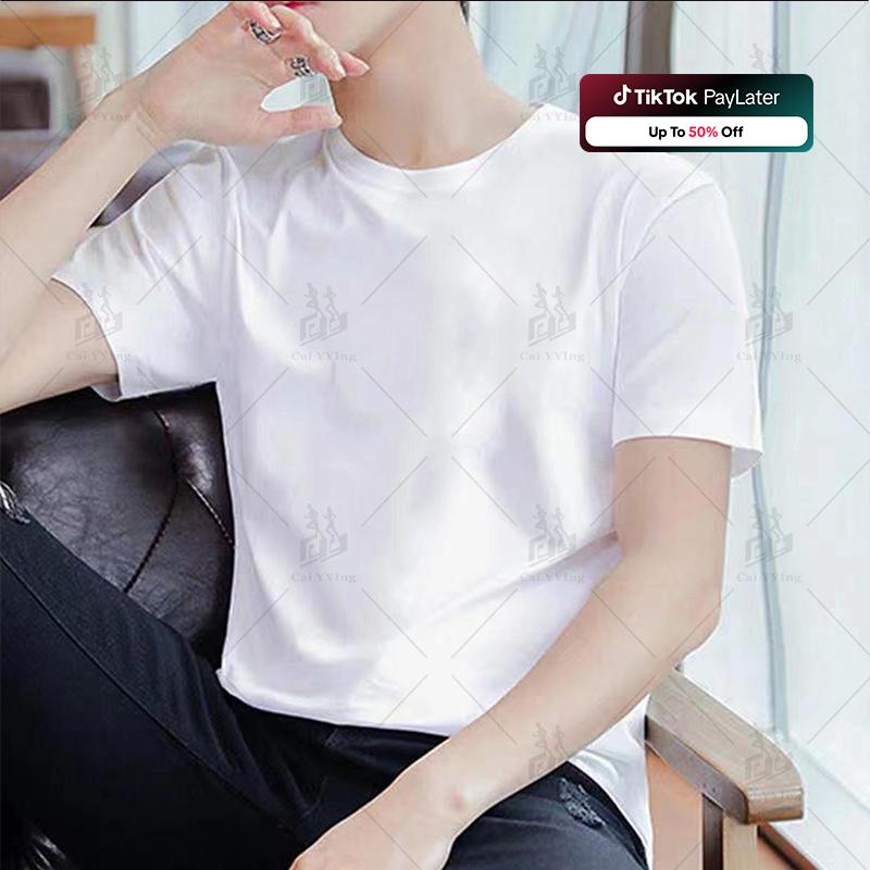 Pure white simple T-shirt ordinary fashion shirt t shirt for - TikTok Shop Philippines