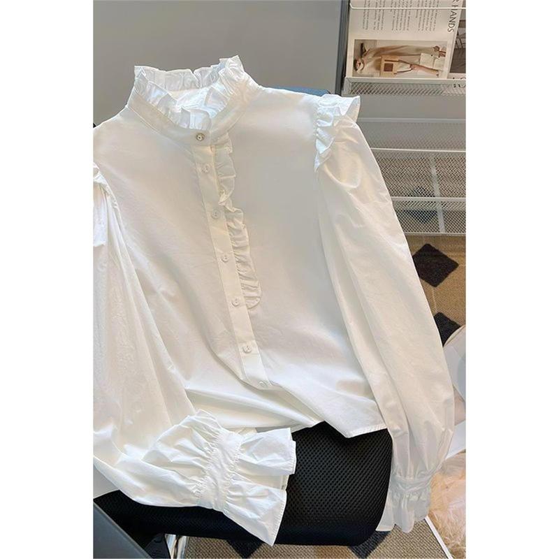 French Style Ruffled Blouse for Women, Spring and Autumn Inner - TikTok ...