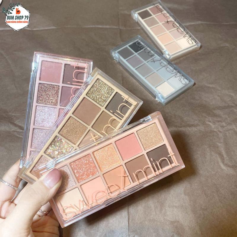 Bảng phấn mắt nhũ kim tuyến Sweet Mint 10 ô nhỏ gọn tiện dụng, - TikTok Shop Vietnam