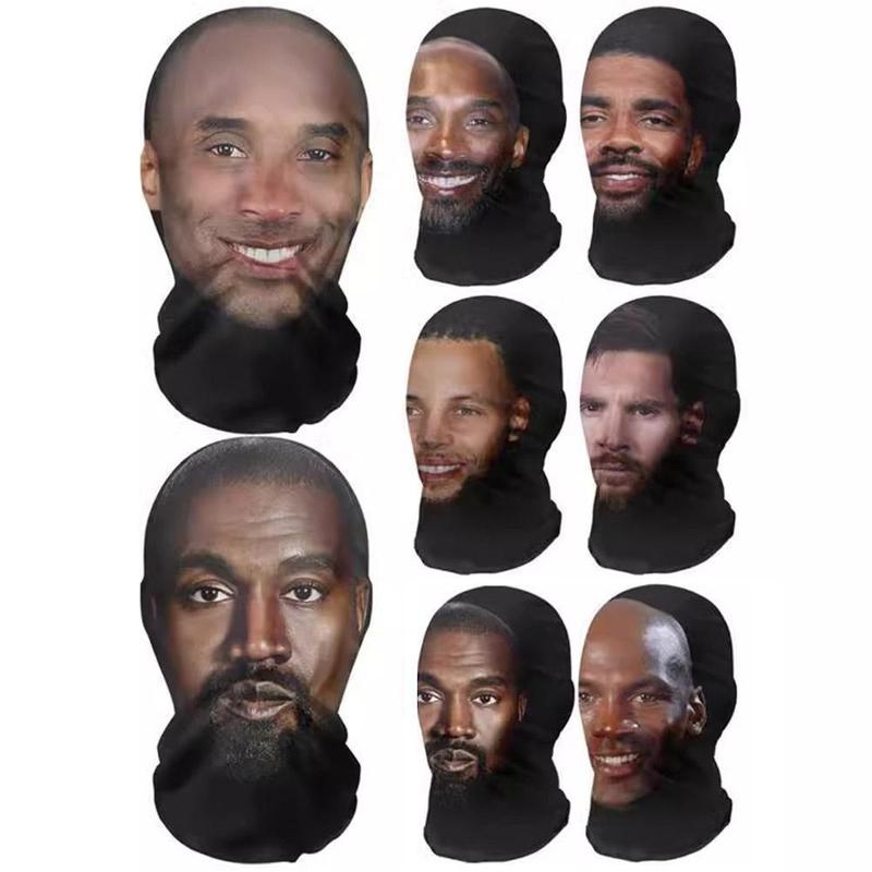 3D Printed Seamless Kanye Face Mask Celebrity Face All Face Mask ...