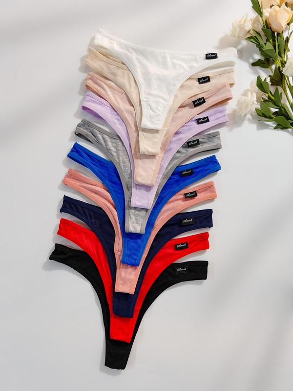 Womenswear Solid Color Comfort Patched Drop Waist Thong, Sof - TikTok Shop