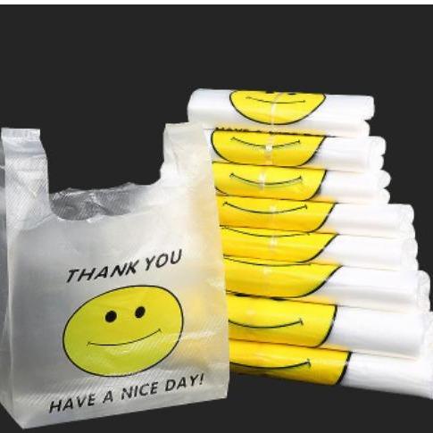 Smiley face plastic bag customized food delivery bag portabl - TikTok ...