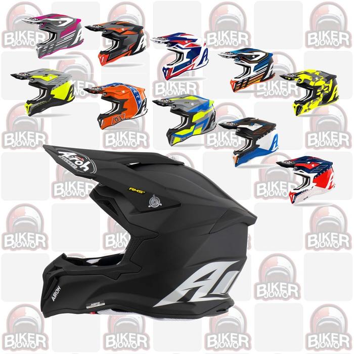 Jual Helm Cross Airoh Strycker XXX Shaded Axe Crack View Black White ...