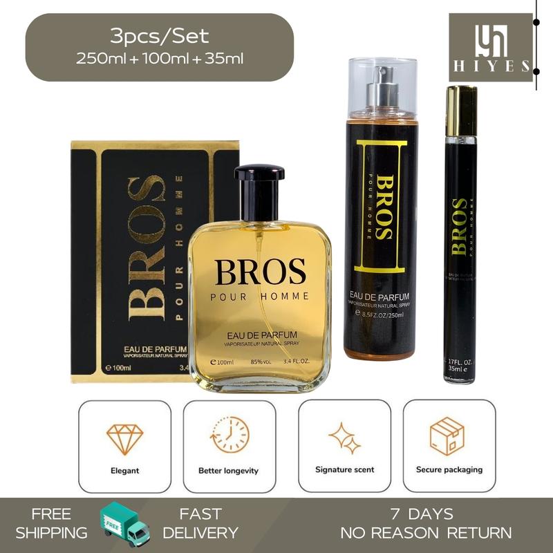【3pcs/Set】250ml+100ml+35ml Bros Pour Homme Perfume Spray 100ml - TikTok ...