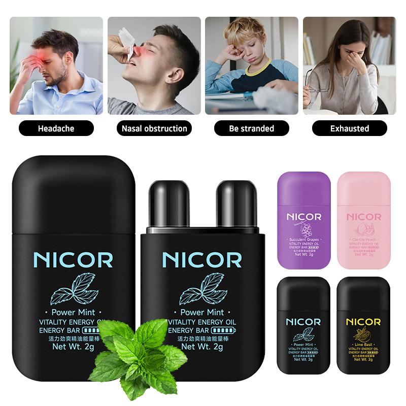 Nicor Nasal Inhalers Double Hole refreshing energy Bar mint nose ...