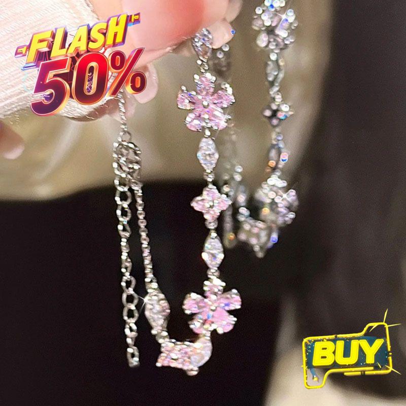 Gelang Ikatan bentuk rama-rama Bunga Sakura Zirkon Merah Jambu ...