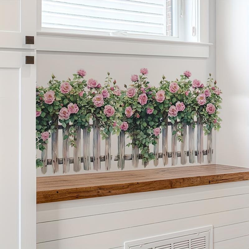 Pelekat Dinding Bunga, Rekaan Mawar Desa, Pelekat Sendiri, Kemasan ...