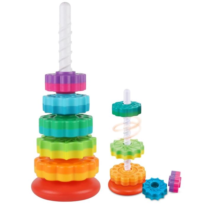 Rainbow Spinning Stacker Toy - Interactive Sensory Play , STEM - TikTok ...