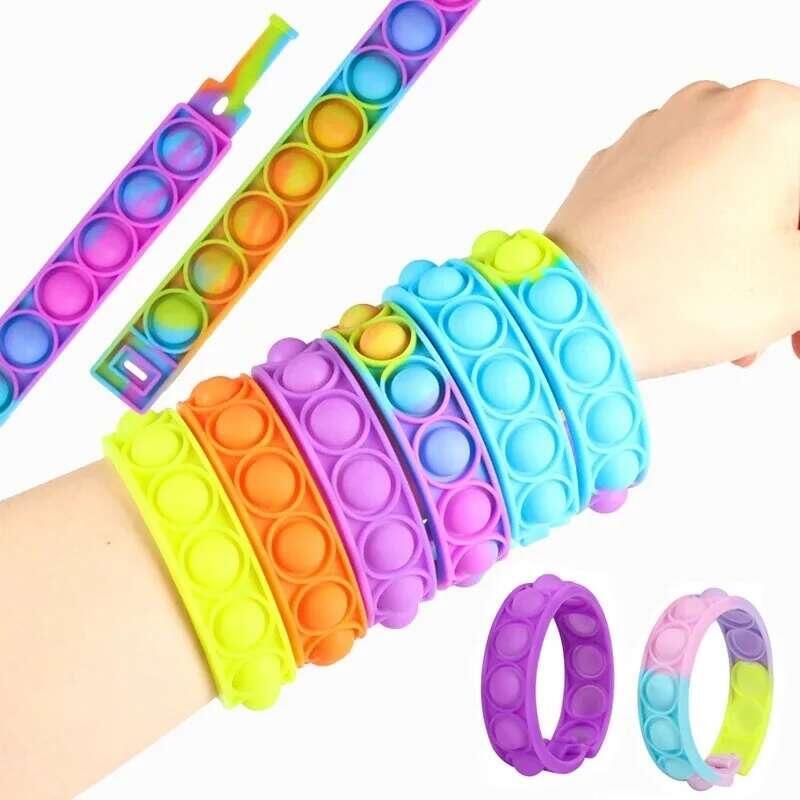 Popite Squeeze Bubble Push Bubbles Fatigue Depression Silicone Bracelet ...