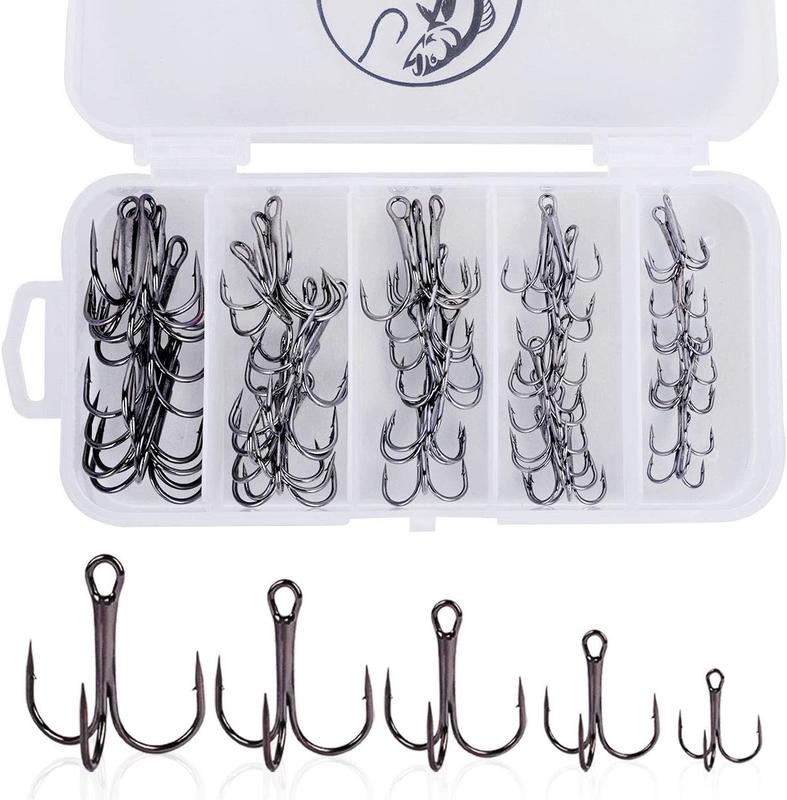 UCEC Fishing Hooks Treble Hooks Kit for Saltwater Freshwater, High ...