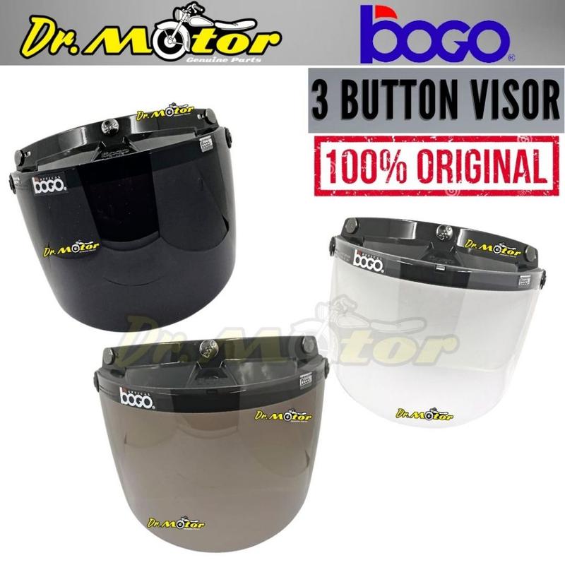 Visor Bogo 3 button Dark Grey Tinted Clear 100% original Bogo - TikTok ...