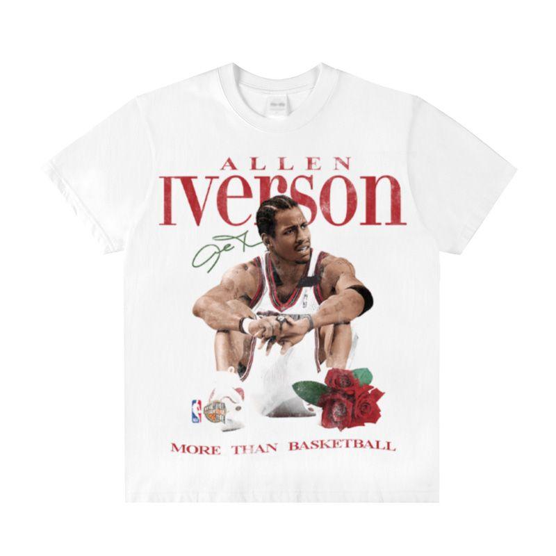 Allen Iverson Trendy Casual Cotton T-Shirt, American Retro Hip-Hop ...
