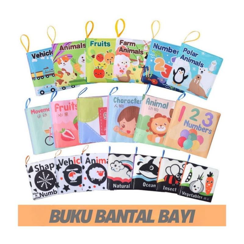 CHR Buku Bantal Bayi Cloth book Soft Book Mainan Edukasi bayi sensori ...