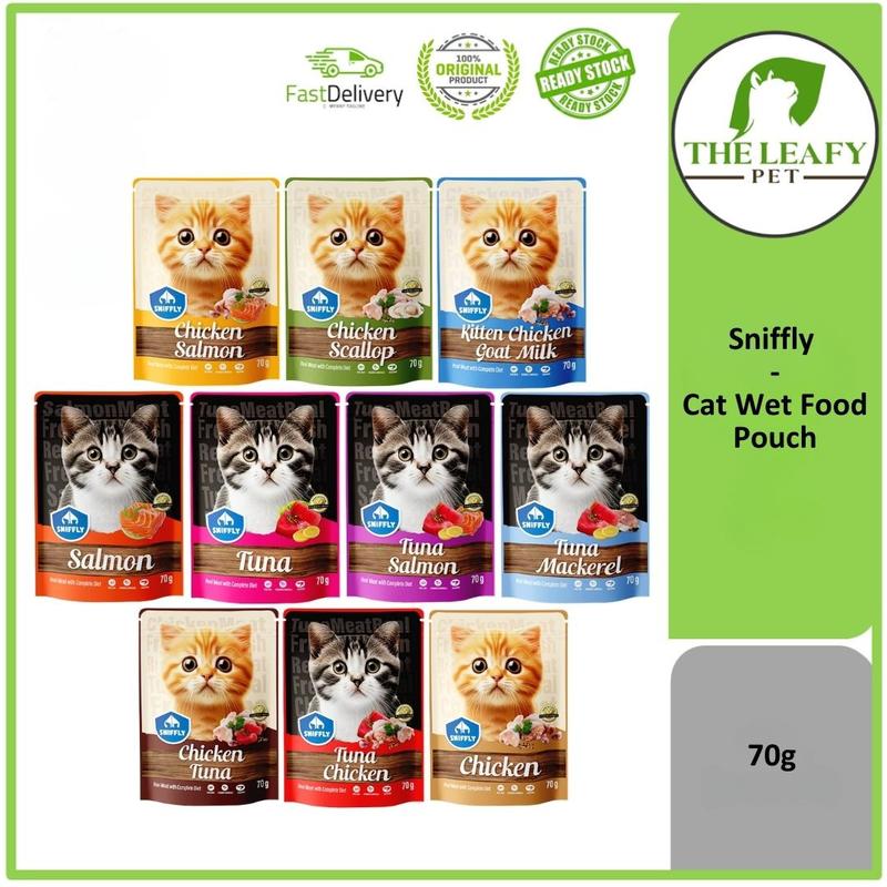 Sniffly Real Meat dengan Diet Lengkap Makanan Basah Kucing Tanpa ...