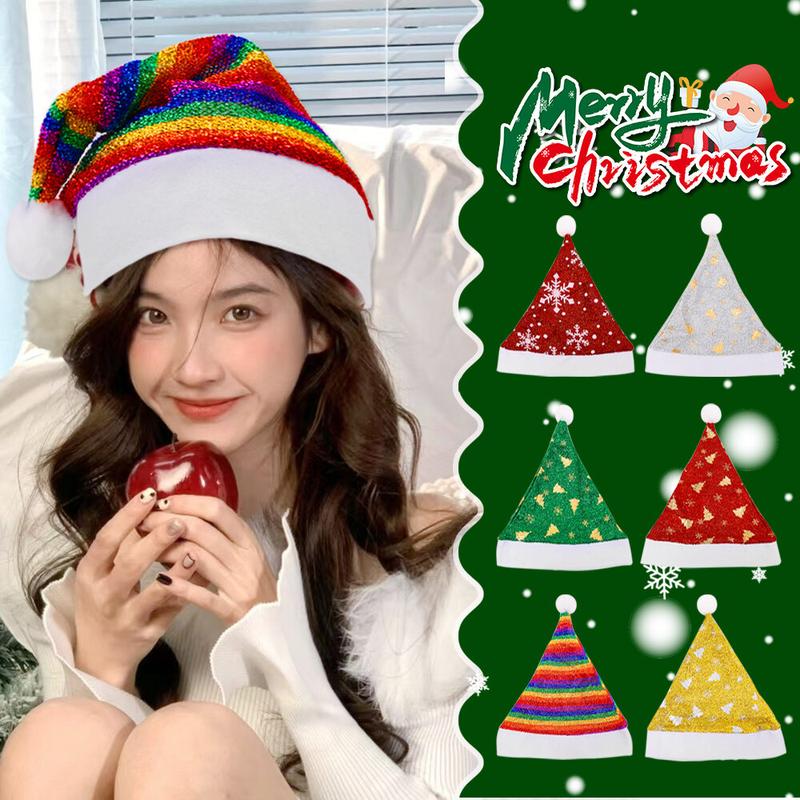 Topi Krismas, Tebal, Corak Berkotak Merah, Topi Santa, untuk - TikTok ...