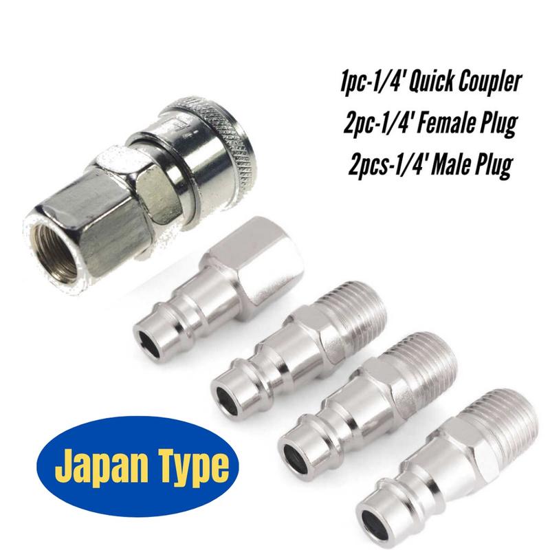 5pcs Metal Quick Coupler Set Solid Air Hose Connector Fittings - TikTok ...